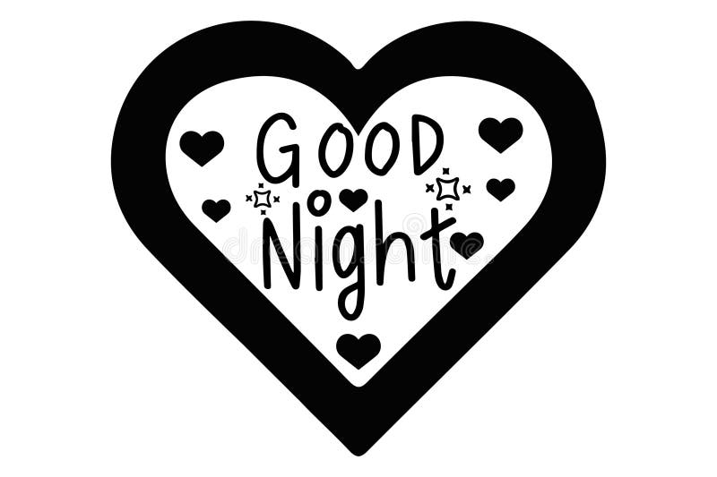 Handwritten Good Night Text Vector Illustration Stock Vector ...