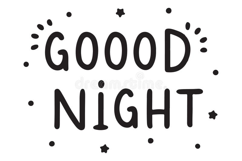 Handwritten Good Night Text Vector Illustration Stock Vector ...