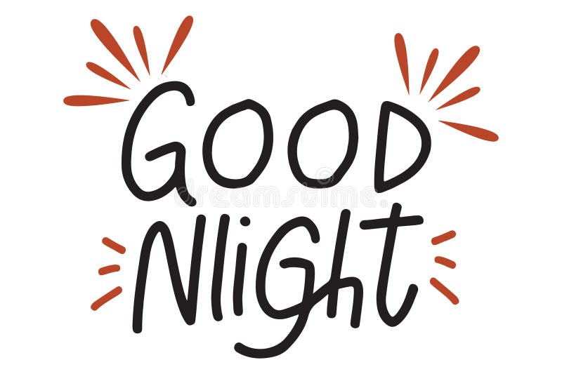 Handwritten Good Night Text Vector Illustration Stock Vector ...