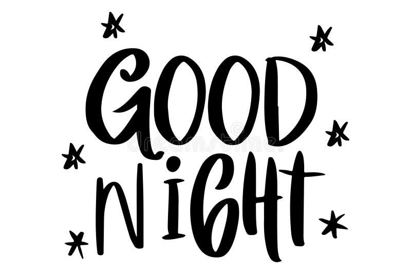 Handwritten Good Night Text Vector Illustration Stock Vector ...