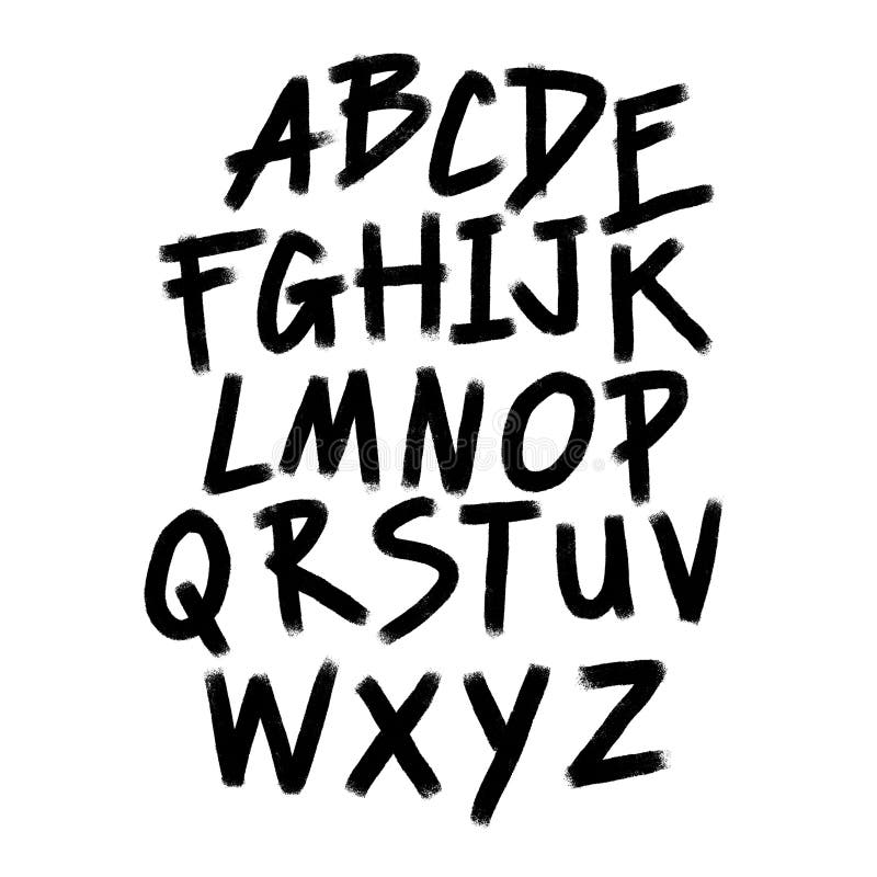 Handwritten Graffiti Font Hand Drawn Brush Marker Type Design Stock ...