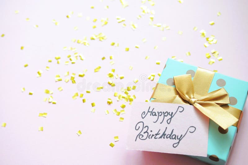 Handwritten Happy Birthday Card on Birthday Present Stock Illustration ...