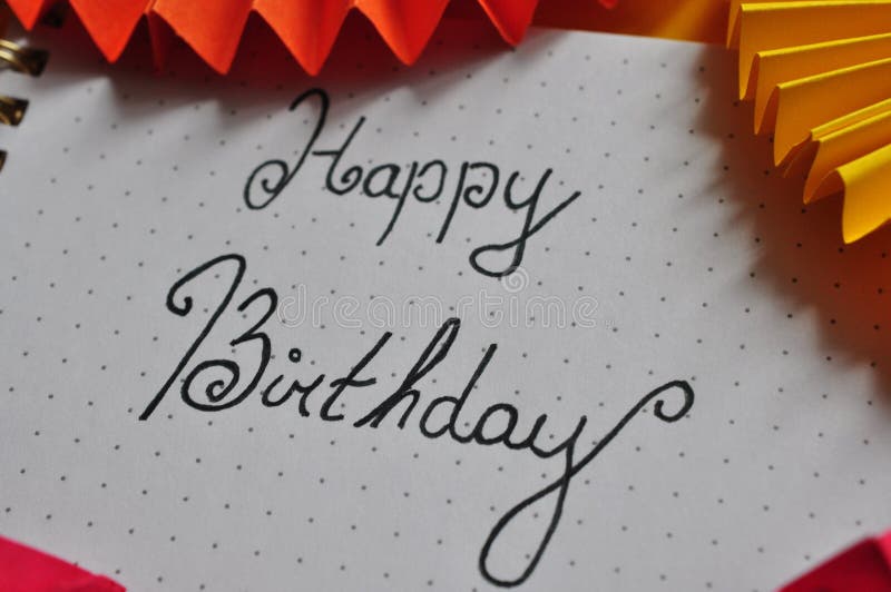Handwritten Happy Birthday Write Stock Illustration - Illustration of ...