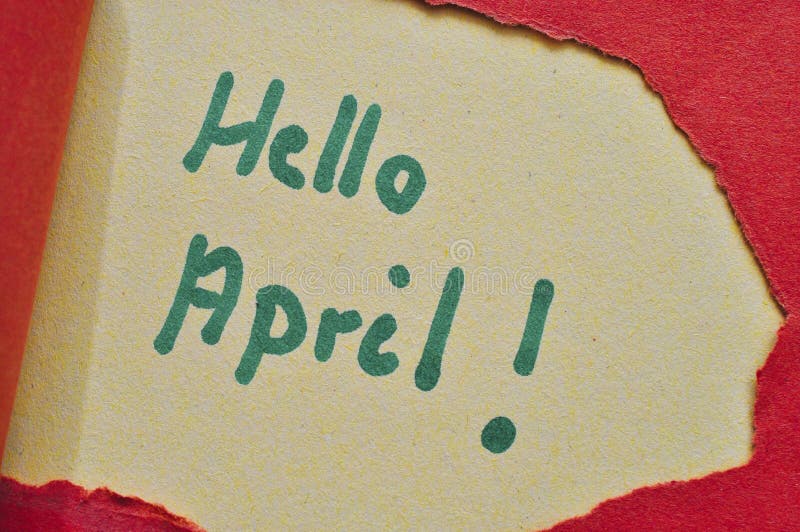 Hello april background stock photo. Image of food, design - 334695856