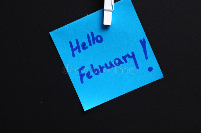 Handwritten Hello February Card Stock Photo - Image of screenshot ...