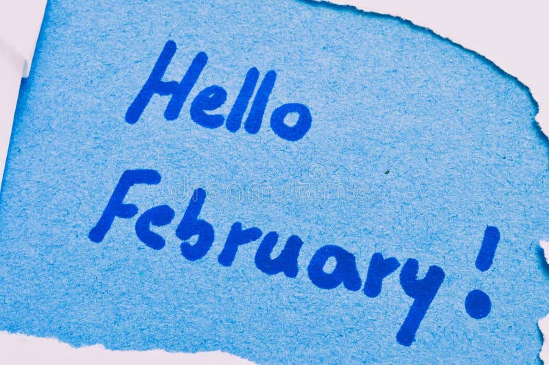 Hello february background stock photo. Image of handwriting - 334696676