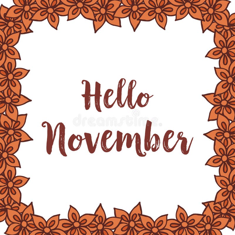 November Floral Design Element Stock Vector - Illustration of autumn ...