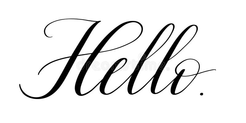 Handwritten Hello Phrase. Retro Text Stock Vector - Illustration of ...