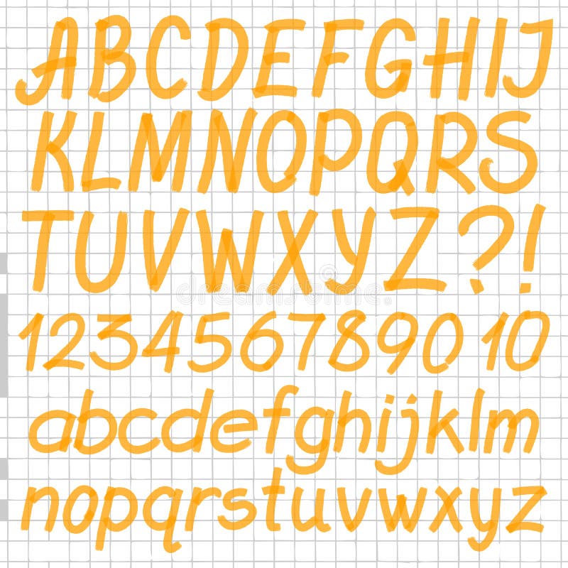 Handwritten Highlighter Alphabet Stock Vector - Illustration of ...