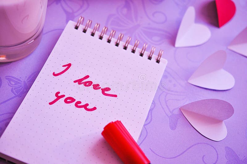 Handwritten I Love You Write in Notepad Stock Photo - Image of brand ...