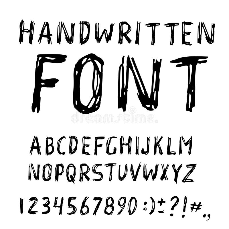 Handwritten Alphabet Capital Letters Stock Vector - Illustration of ...