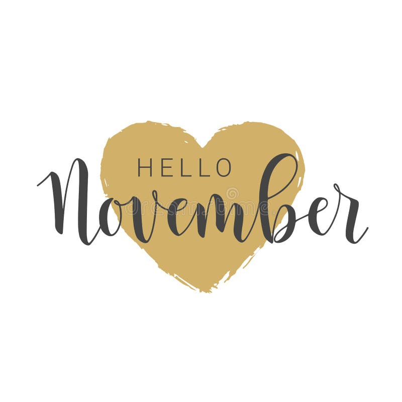 Handwritten Lettering of Hello November on White Background Stock ...