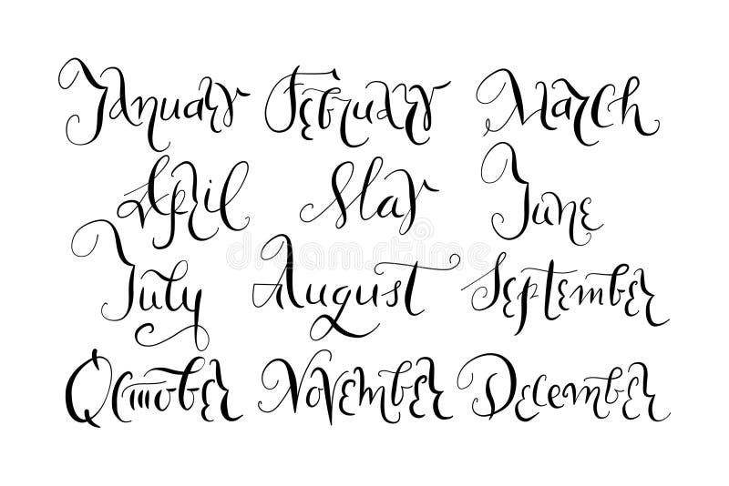 Hand Lettering Months Stock Illustrations – 1,504 Hand Lettering Months ...