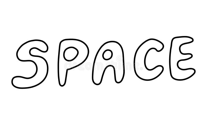 Handwritten Lettering about Space Stock Vector - Illustration of poster ...