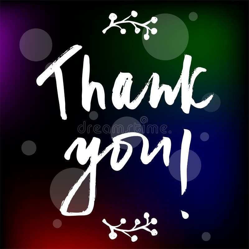 Handwritten Lettering, Thank You Words. Vector Stock Vector ...