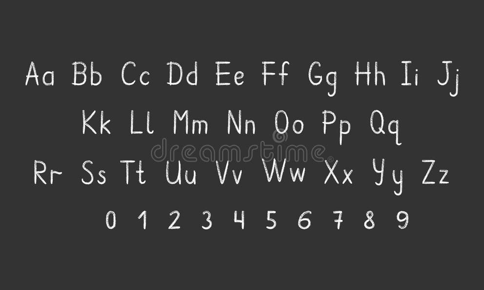 Handwritten Letters and Numbers Chalk Texture. Stock Vector ...