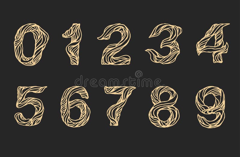 Handwritten linear font stock vector. Illustration of curly - 70792786