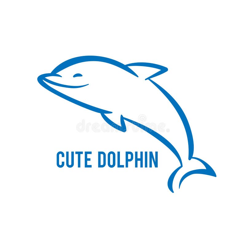 The Handwritten Logo of Blue Dolphin Stock Vector - Illustration of ...