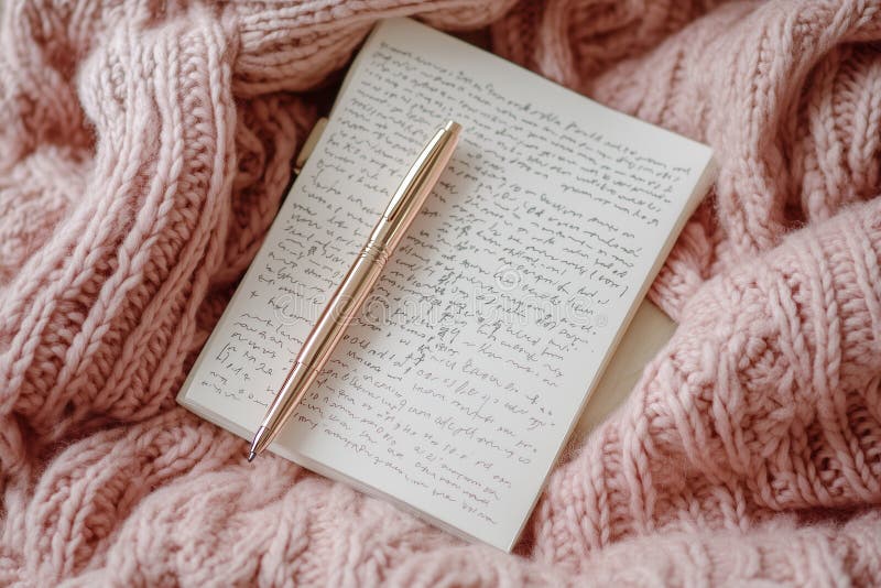 Handwritten Love Notes on a Warm Pink Blanket Inviting Feelings of ...