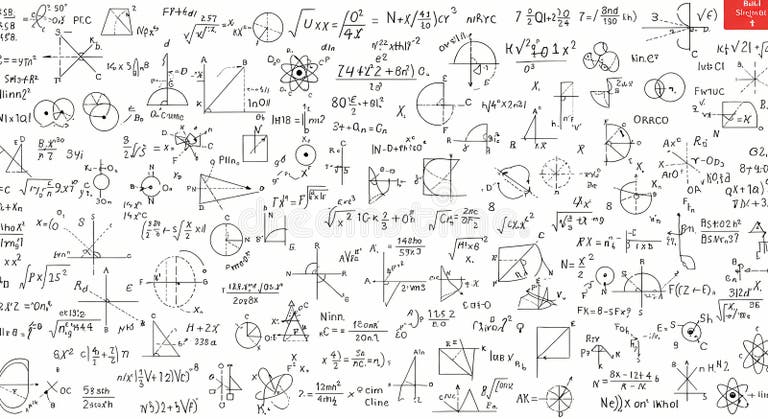 Handwritten Mathematical Formulas and Geometric Diagrams Seamless ...