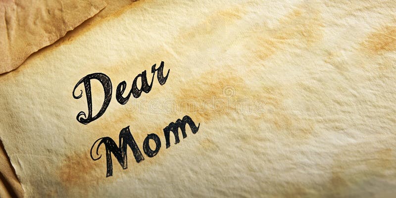 A Handwritten Message on Parchment Paper that Reads Dear Mom in a ...
