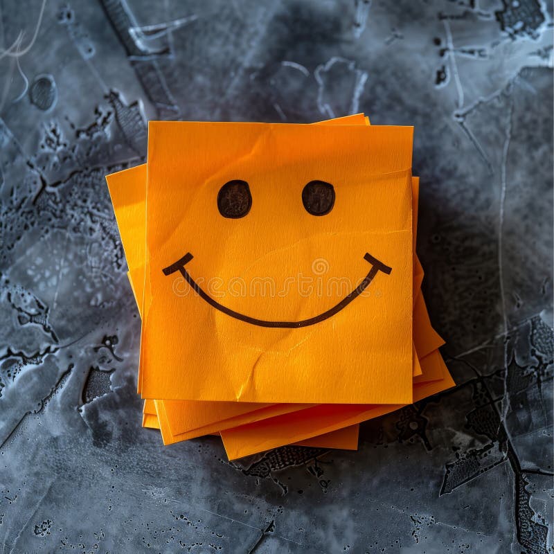 Handwritten Messages on Sticky Notes with a Smiley Face on Solid ...