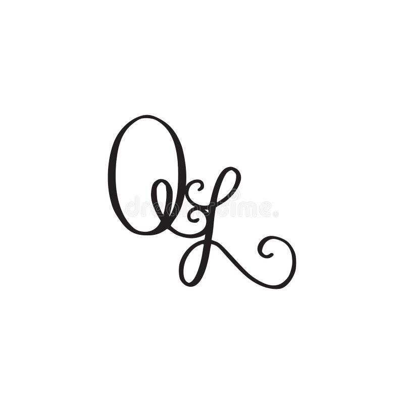 Handwritten Monogram QL Icon Stock Vector - Illustration of black ...