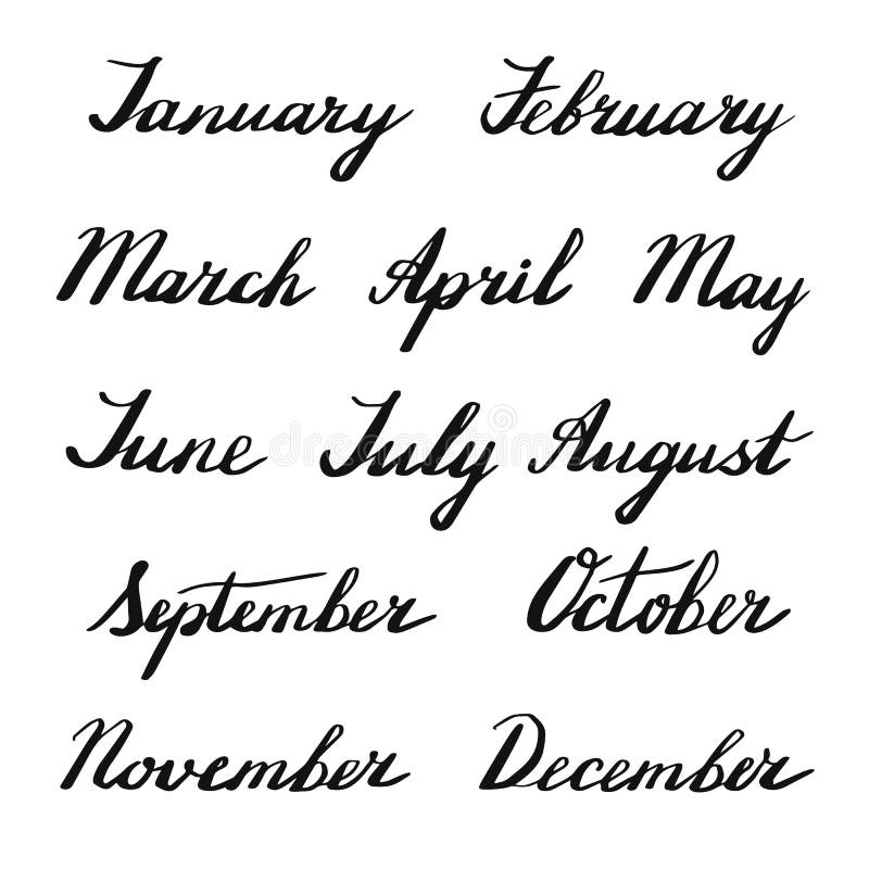 Months Typography Stock Illustrations – 1,598 Months Typography Stock ...