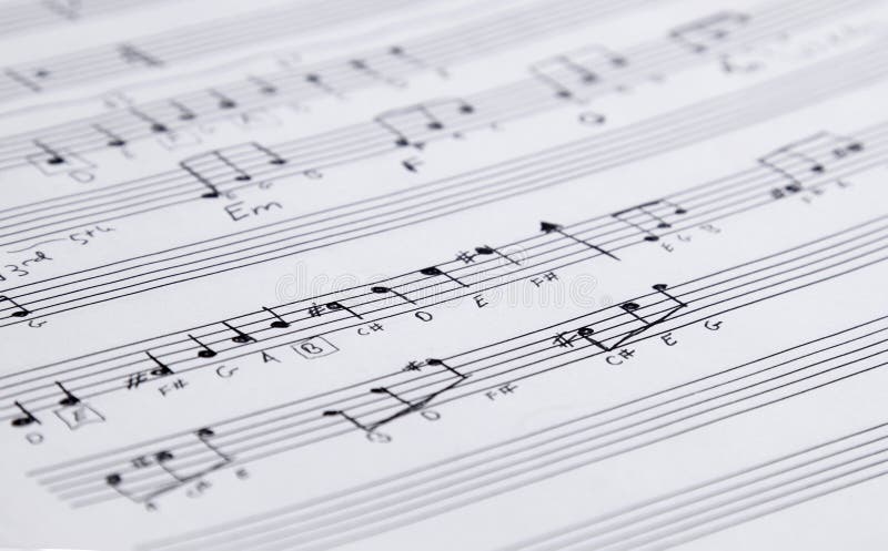 Handwritten Music Notation stock image. Image of scales - 12333257
