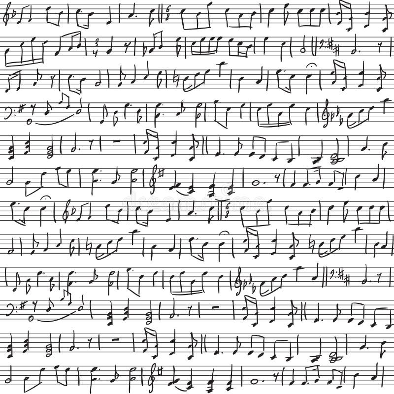 Handwritten musical notes stock vector. Illustration of handwriting ...