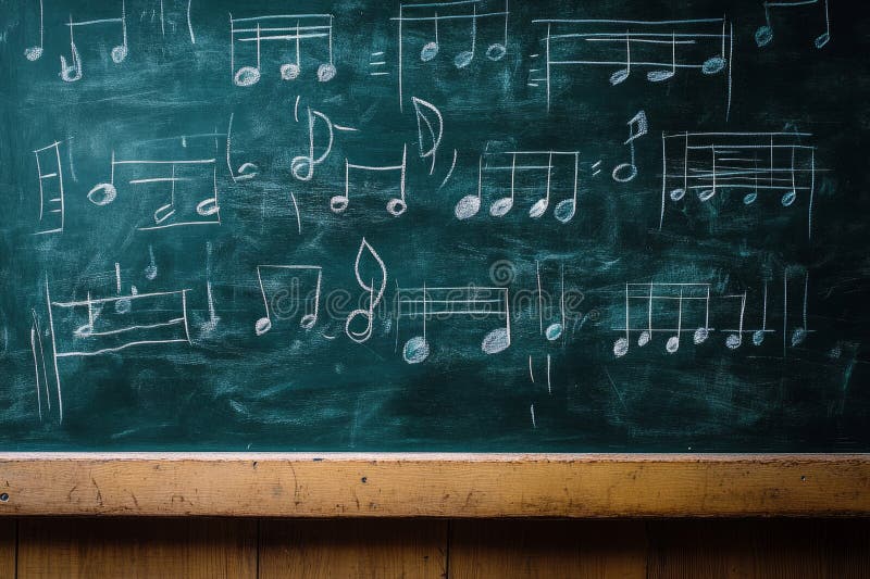 Handwritten Musical Notes on a Chalkboard Evoke the Essence of Musical ...
