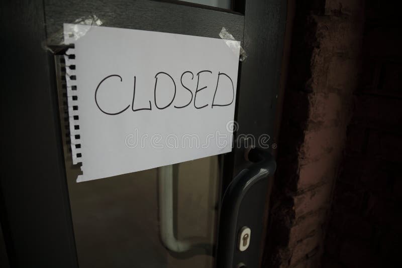 Handwritten Note Closed on the Door Stock Photo - Image of entry ...
