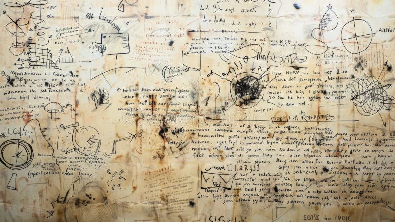 A Handwritten Note Covered in Scribbles and Diagrams Representing the ...