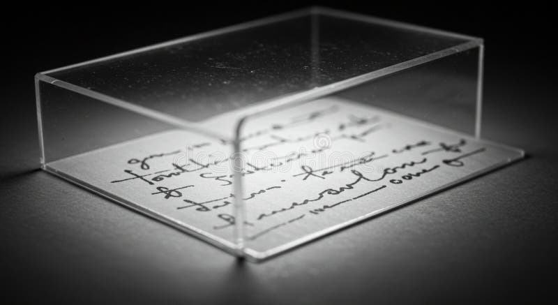 A Handwritten Note Encased in a Transparent Plastic Display Box. the ...