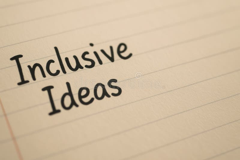 Handwritten Note on Paper with the Phrase Inclusive Ideas for ...