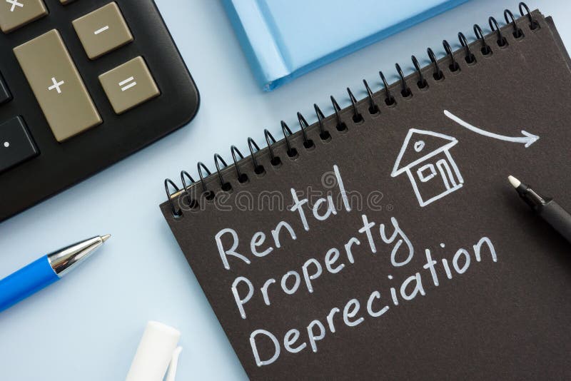 Handwritten Note of Rental Property Depreciation in a Notebook. Stock ...