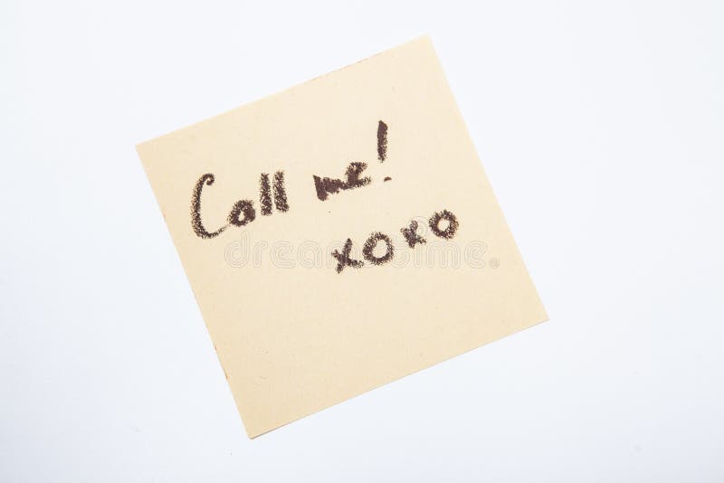 Handwritten Note on a Yellow Sticky Paper Stock Photo - Image of dating ...