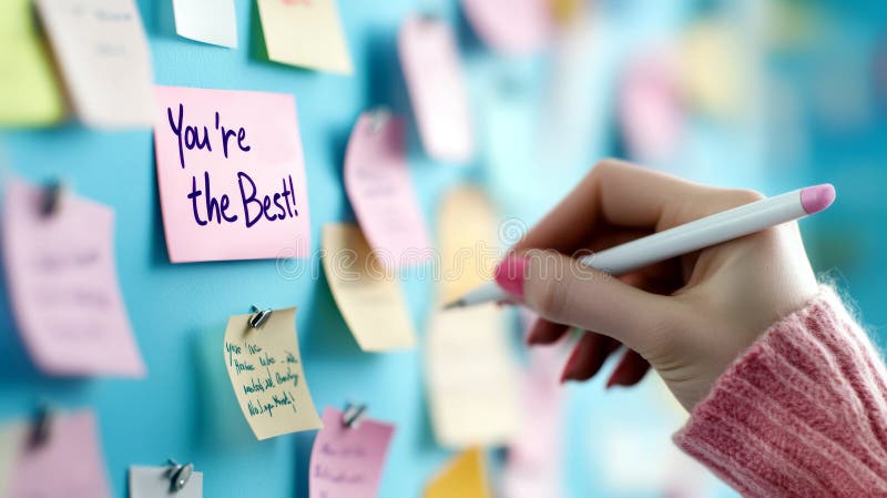 Handwritten Notes Express Appreciation in a Creative Workspace Filled ...