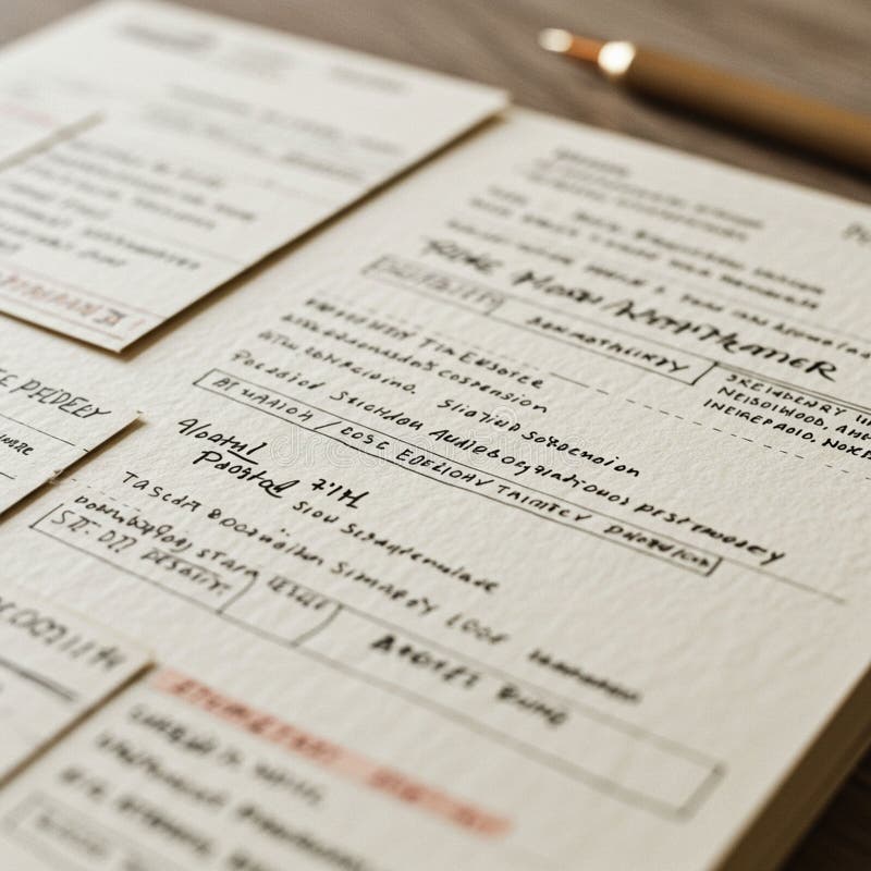 Handwritten Notes are on Textured Paper, Featuring Neatly Organized ...