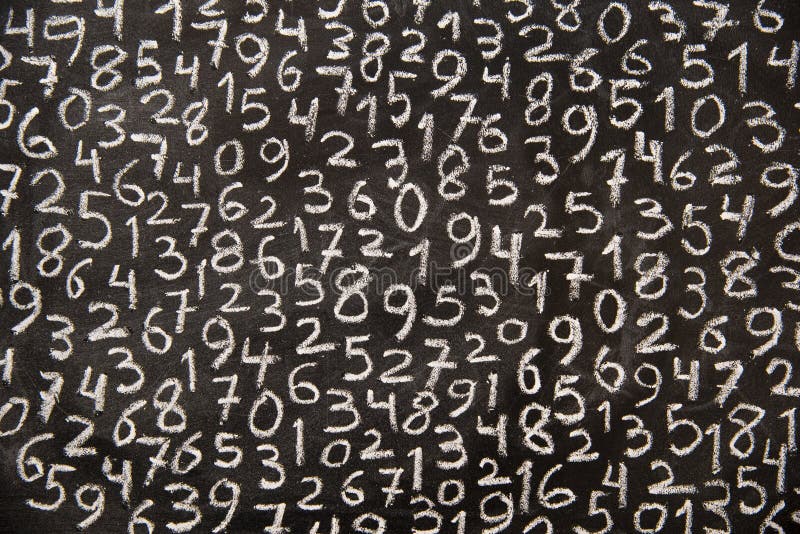 Handwritten Numbers with Chalk on a Blackboard Stock Image - Image of ...