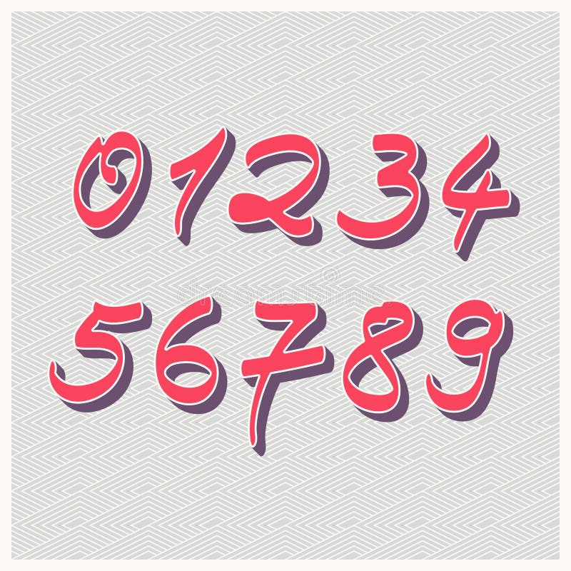 Handwritten Numbers in Two Font Styles Stock Vector - Illustration of ...