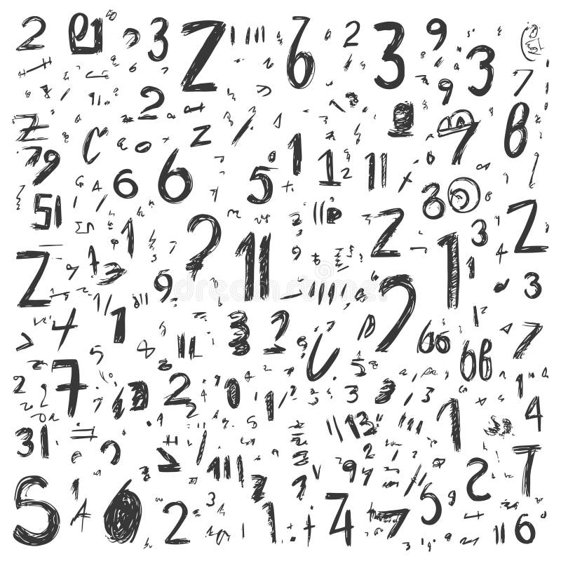 Handwritten Numbers Background, Seamless Pattern Stock Vector ...