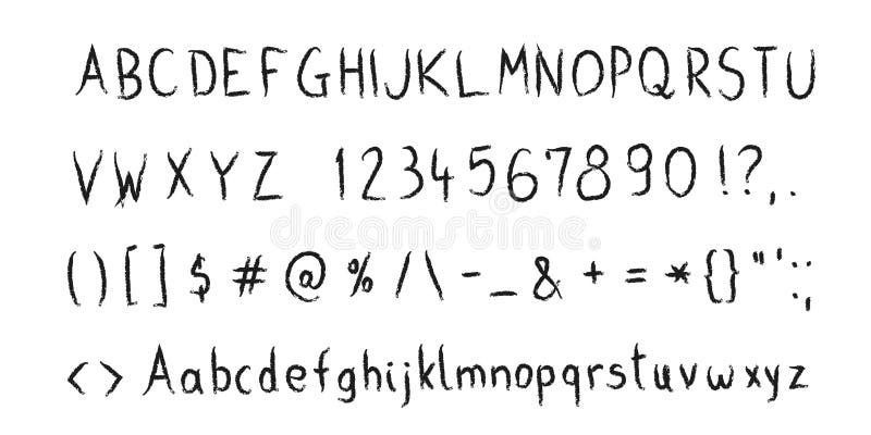 Handwritten Pencil Sketch Vector Font Stock Vector - Illustration of ...