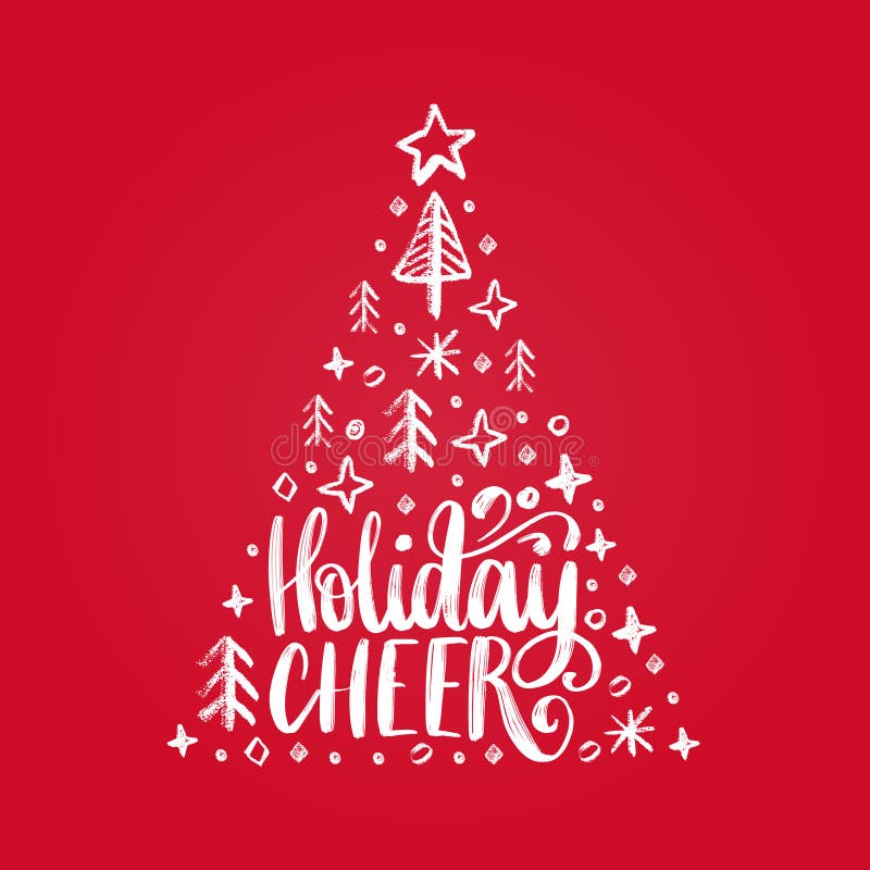 Holiday Cheer Lettering. Vector Christmas Illustration Stock Vector ...