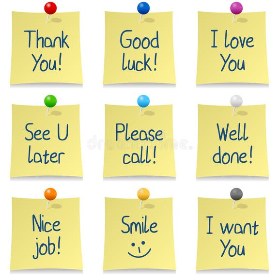 Handwritten Post it Notes Set Stock Vector - Illustration of adhesive ...