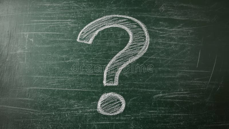 Handwritten Question Mark on Green Chalkboard for Education Concept ...
