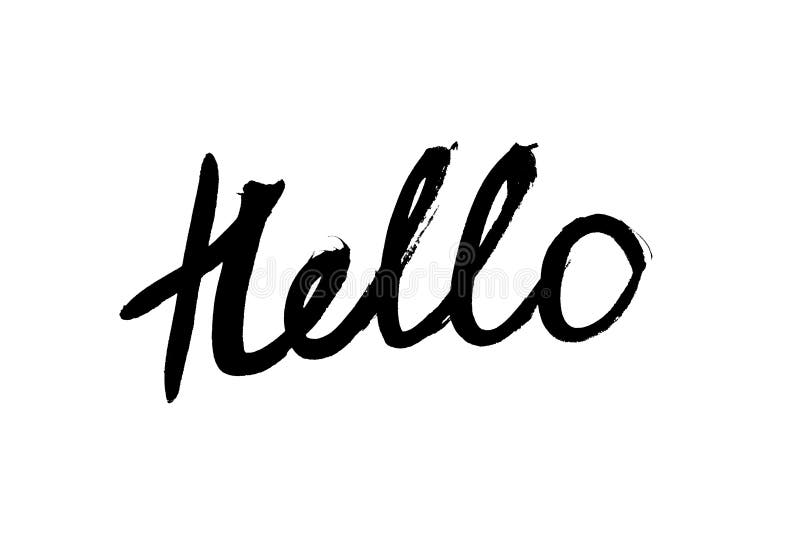 Hello. Handwritten Text. Modern Calligraphy Stock Image - Image of ...