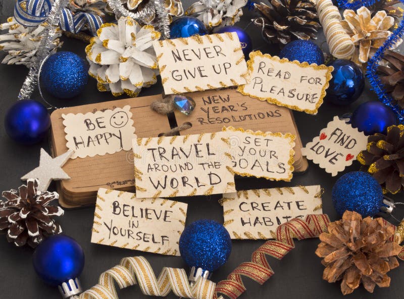 New Year`s Resolutions Concept Stock Photo - Image of card, note: 132832046