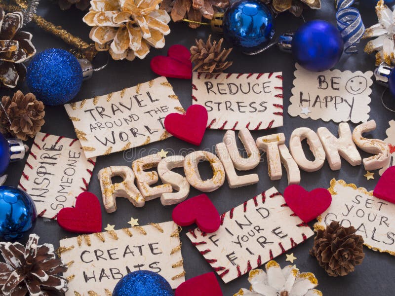 New Year`s Resolutions Concept Stock Image - Image of goal, handwriting ...