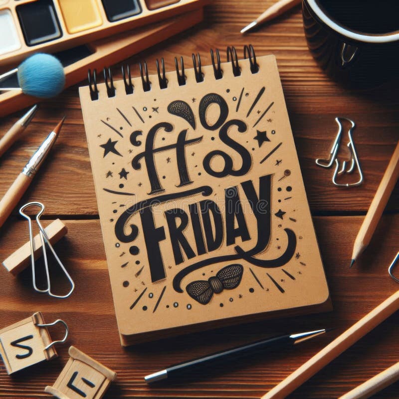 Handwritten "Itâ€™s Friday" Note on Wooden Background, Celebrating the ...